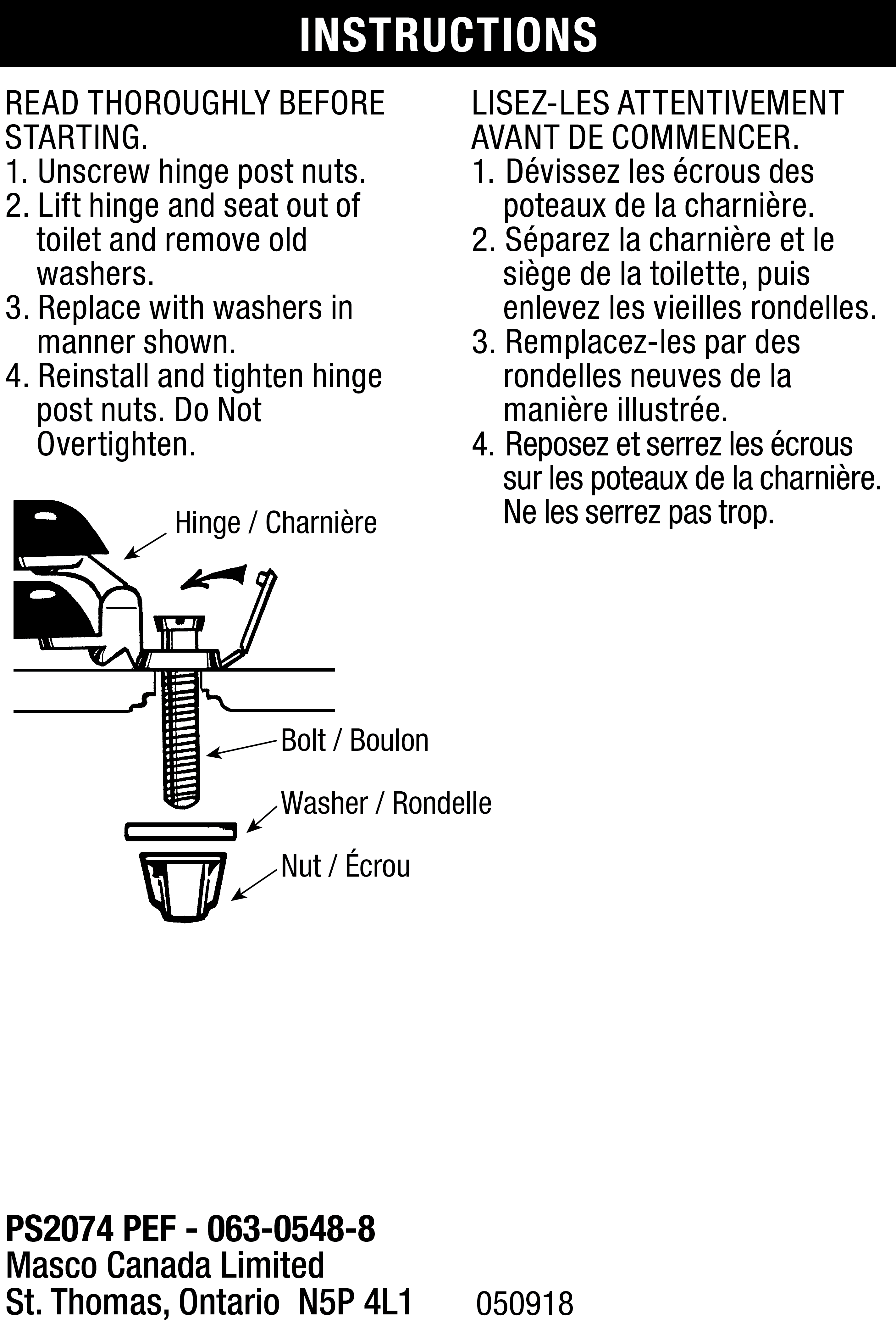 Toilet Hinge Post Washer - PlumbShop®