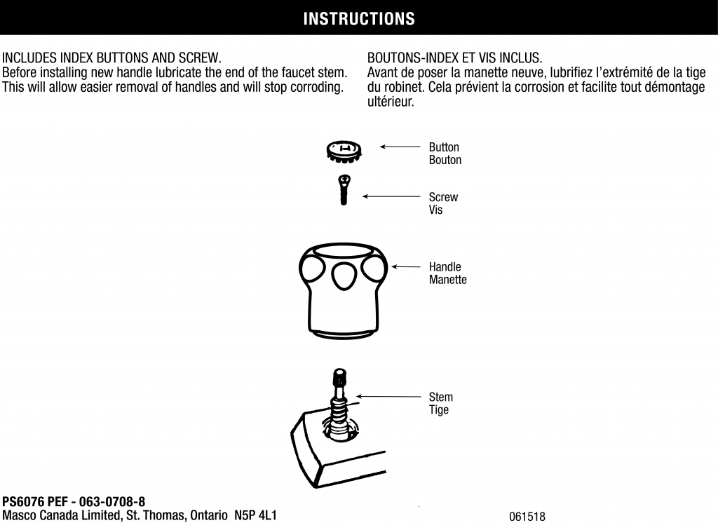 Waltec Crown Handle Assembly - PlumbShop®