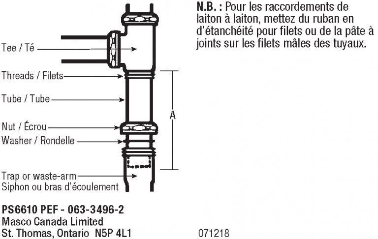 Threaded Tailpiece - 1-1/4" x 6" Brass - PlumbShop®