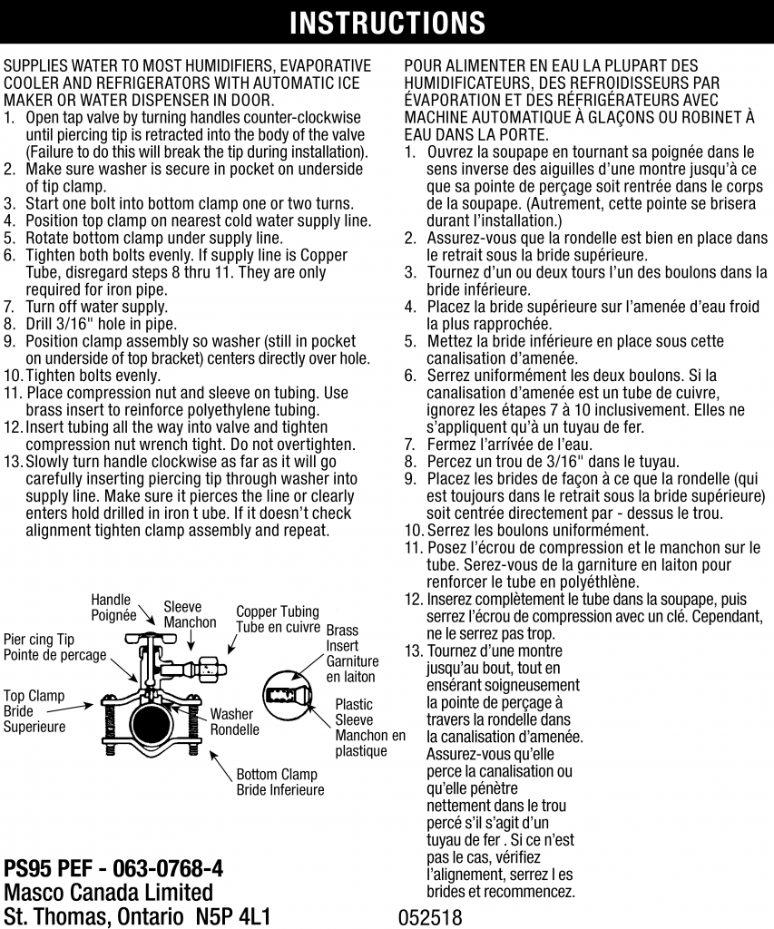Self Piercing Tap Valve - 1/4" OD Comp. - PlumbShop®