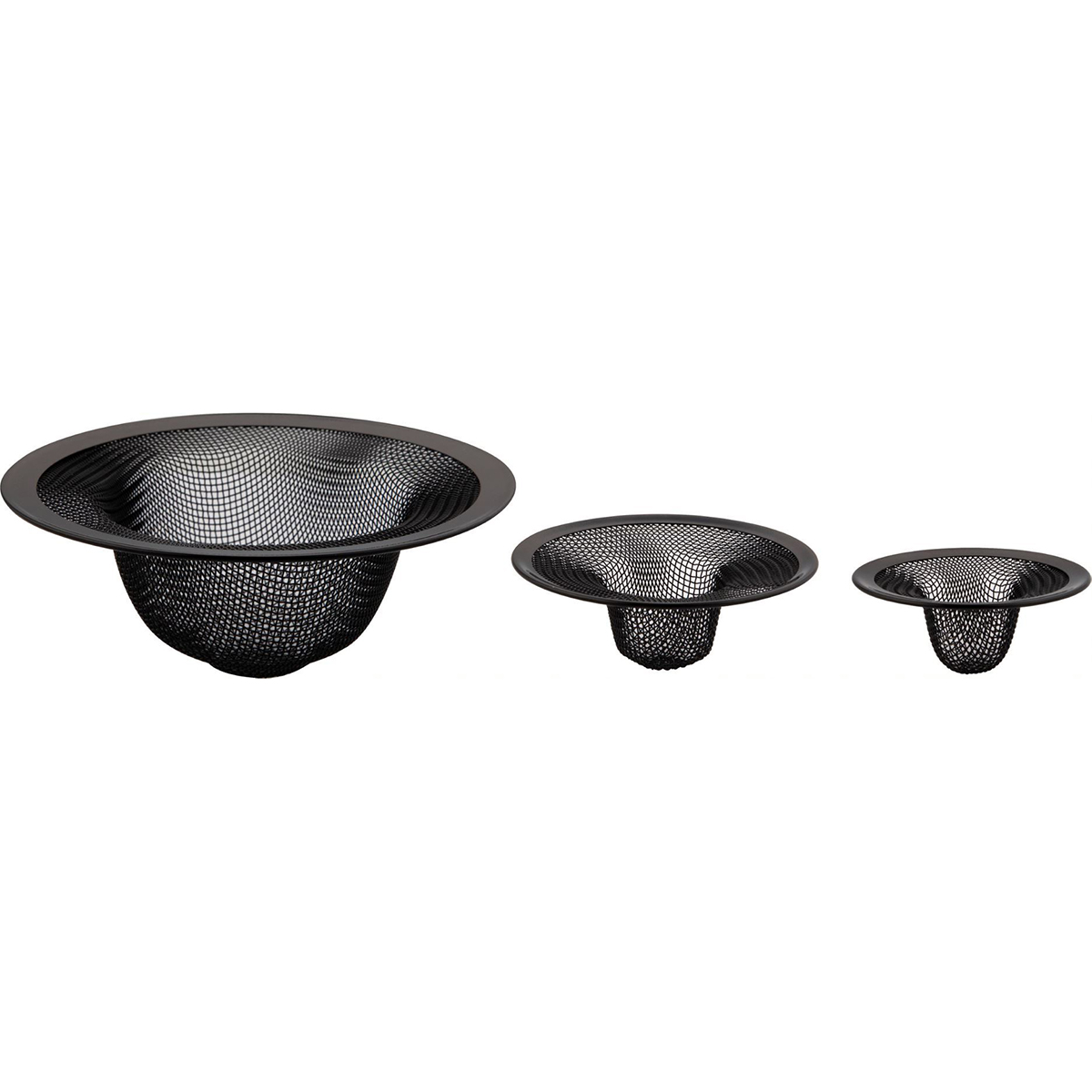 Mesh Strainers Matte Black 3 pack - PlumbShop®
